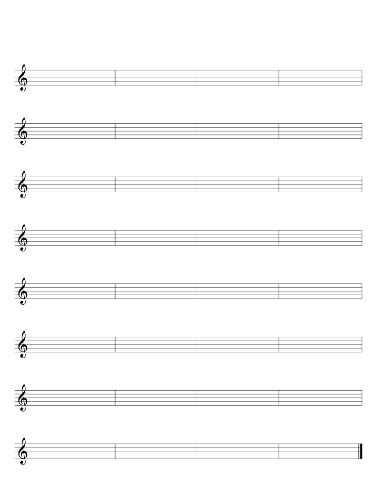 Blank Treble Clef Staff - Fill Online, Printable, Fillable, Blank ...