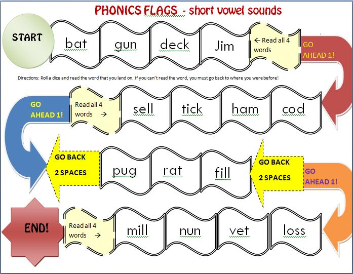 Free printable short vowel board games, Download Free printable short ...