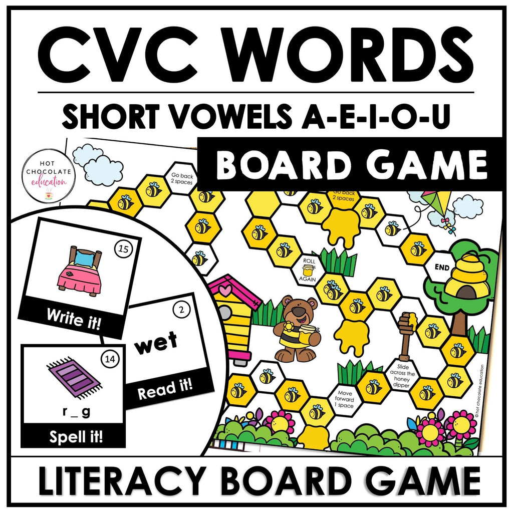 Free printable short vowel board games, Download Free printable short ...