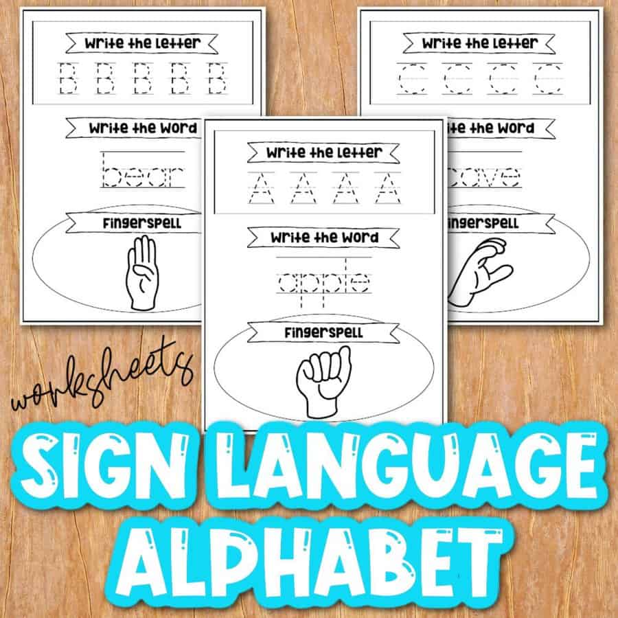 Sign Language Fingerspelling Printable Worksheets ASL Sign ...