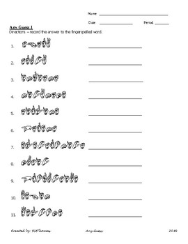 Free american sign language worksheets | TPT - Worksheets Library