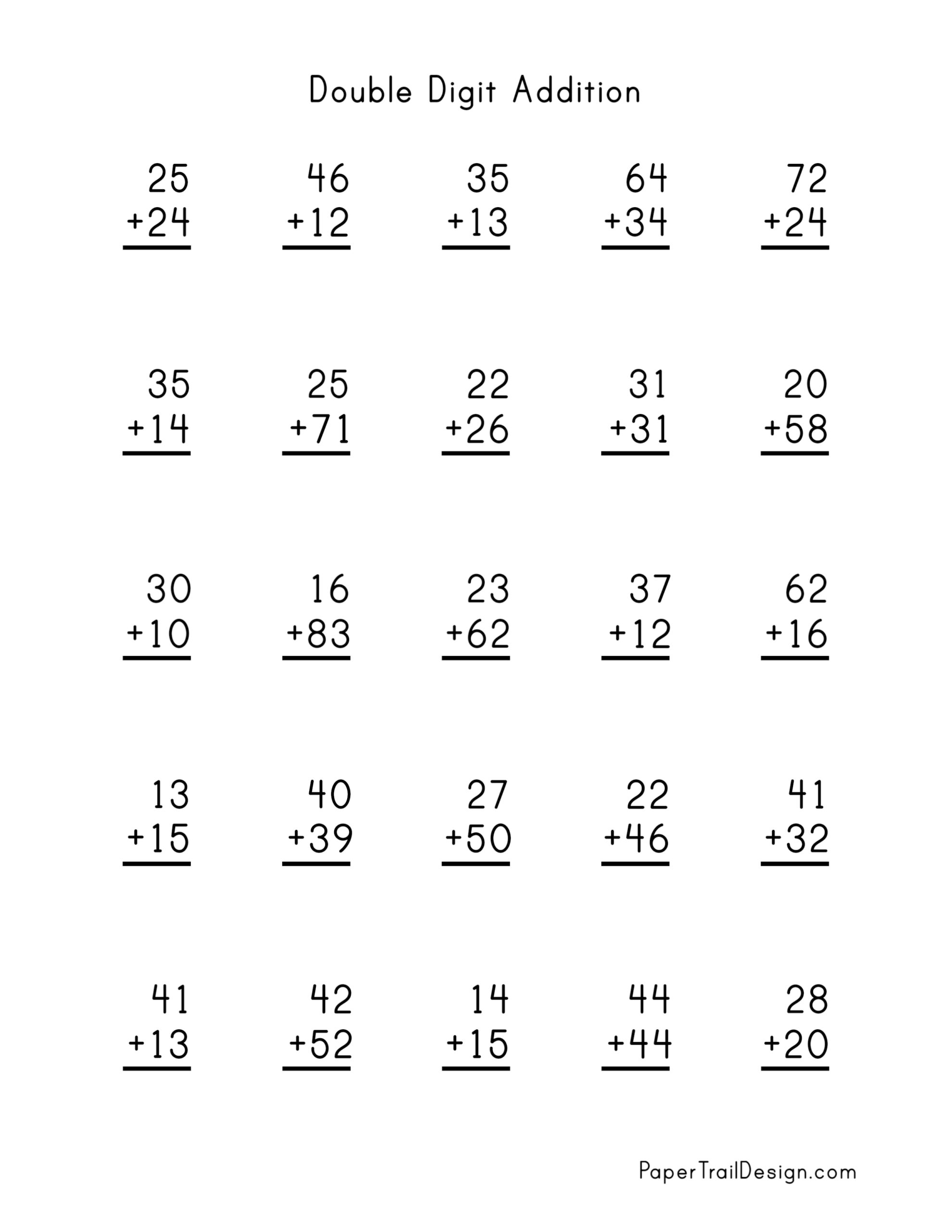 Free printable single digit addition worksheet, Download Free printable ...