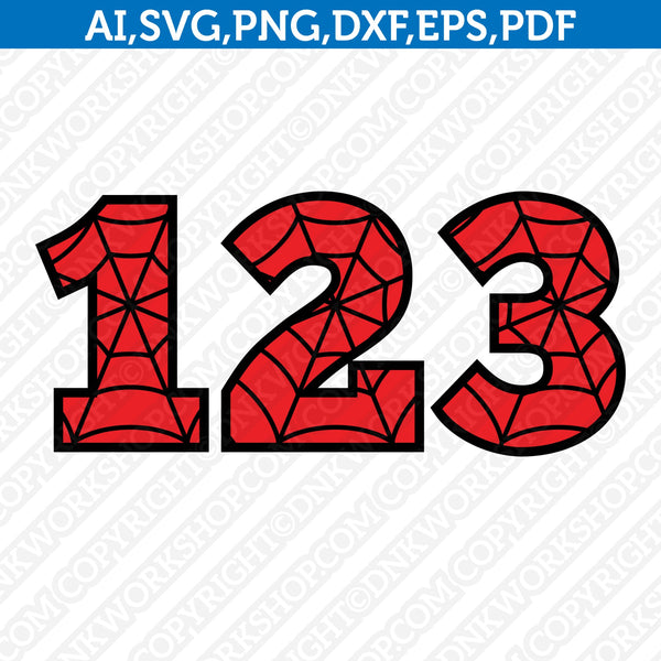 Spiderman Spider Web Numbers SVG Vector Cricut Cut File Png Eps ... - Worksheets Library