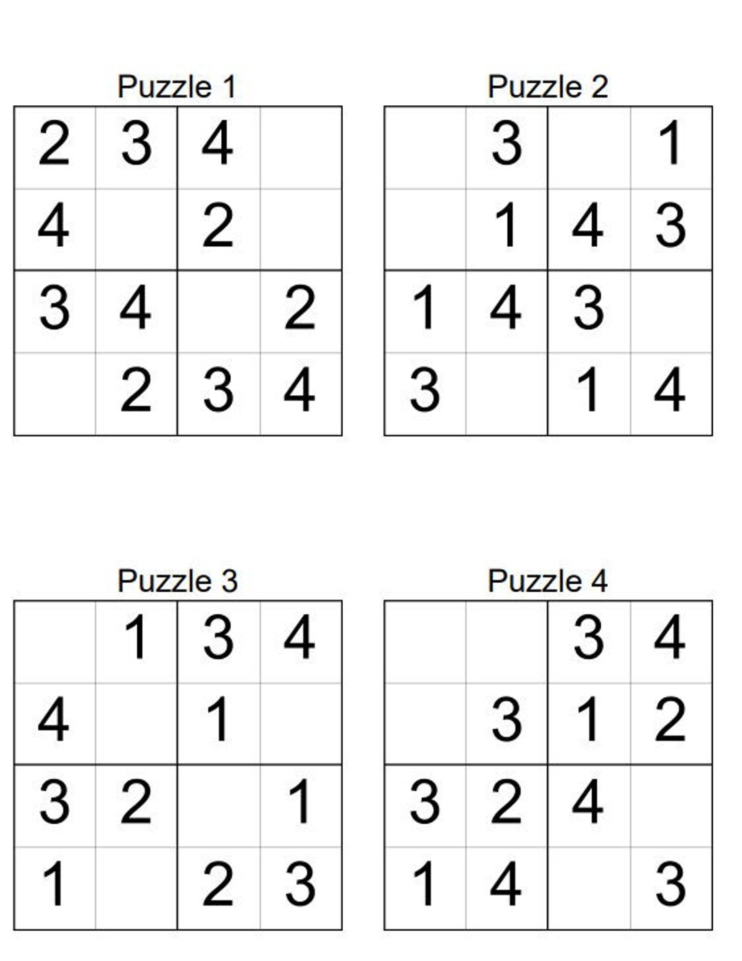Kids PRINTABLE Sudoku Puzzles INSTANT DOWNLOAD Canada - Worksheets Library