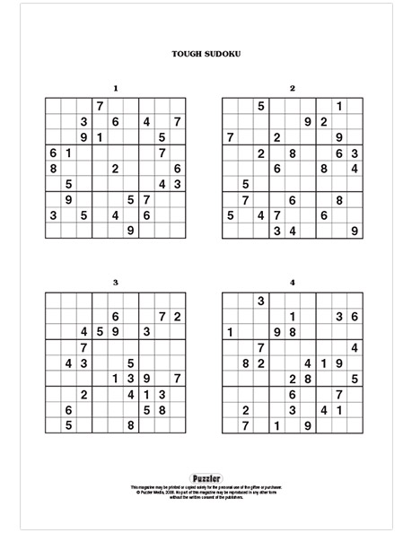 Free printable sudoku hard 4 per page, Download Free printable sudoku ...