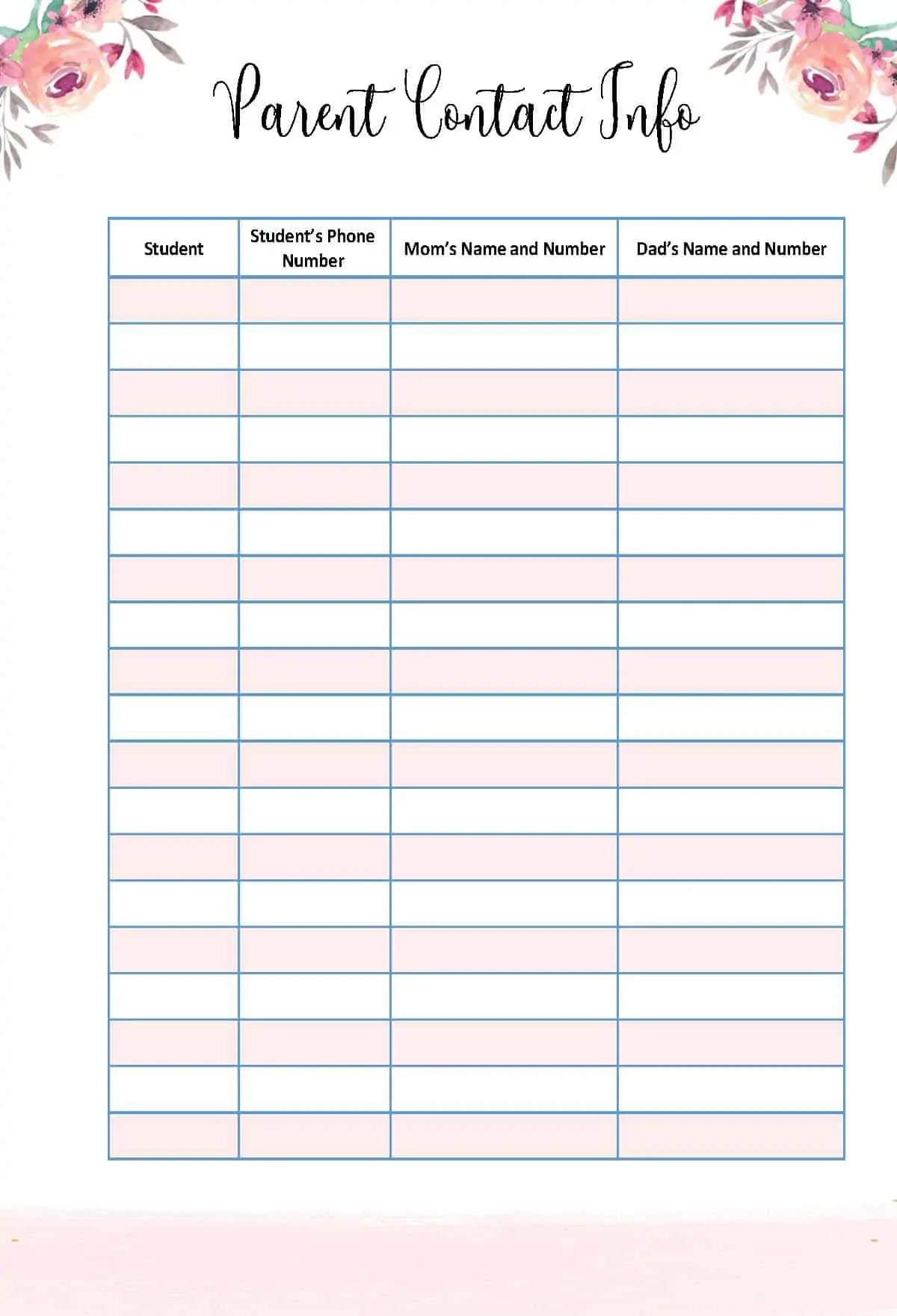 FREE Editable Contact List Template | Editable PDF, Word, Image ...