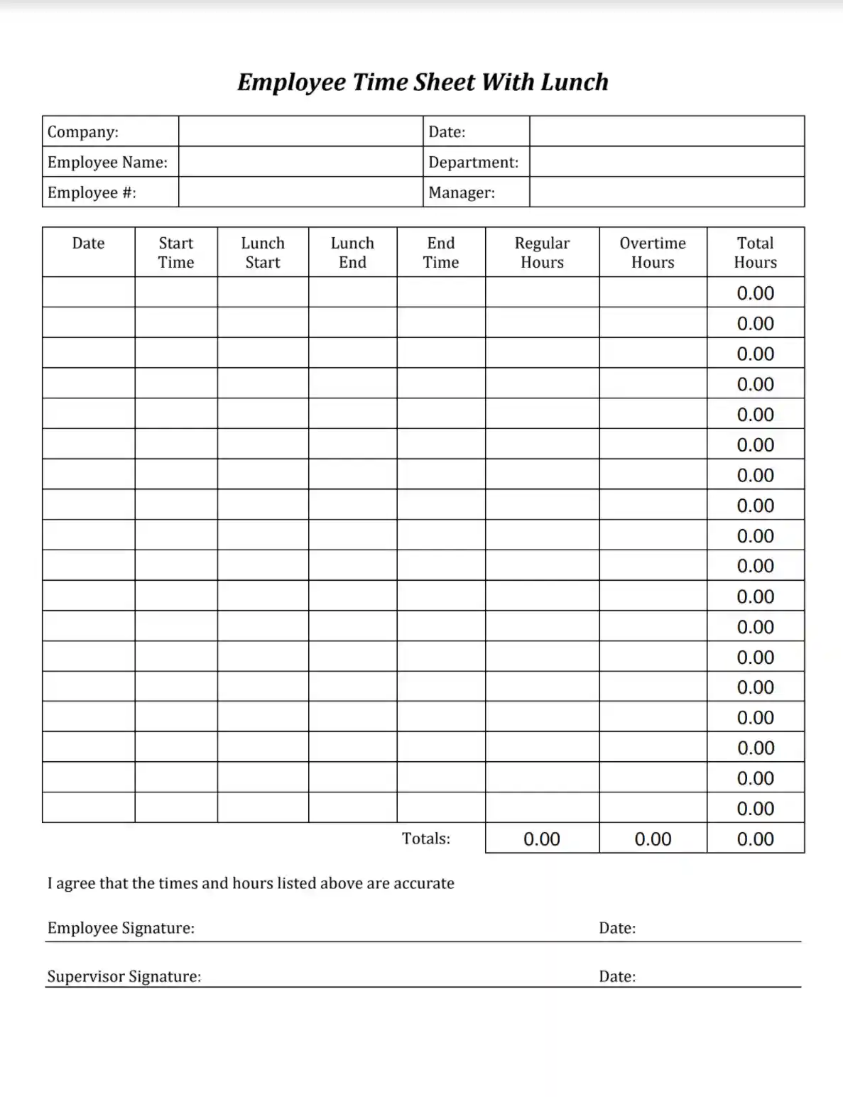 Time Card Template ≡ Fill Out Printable PDF Forms Online - Worksheets Library