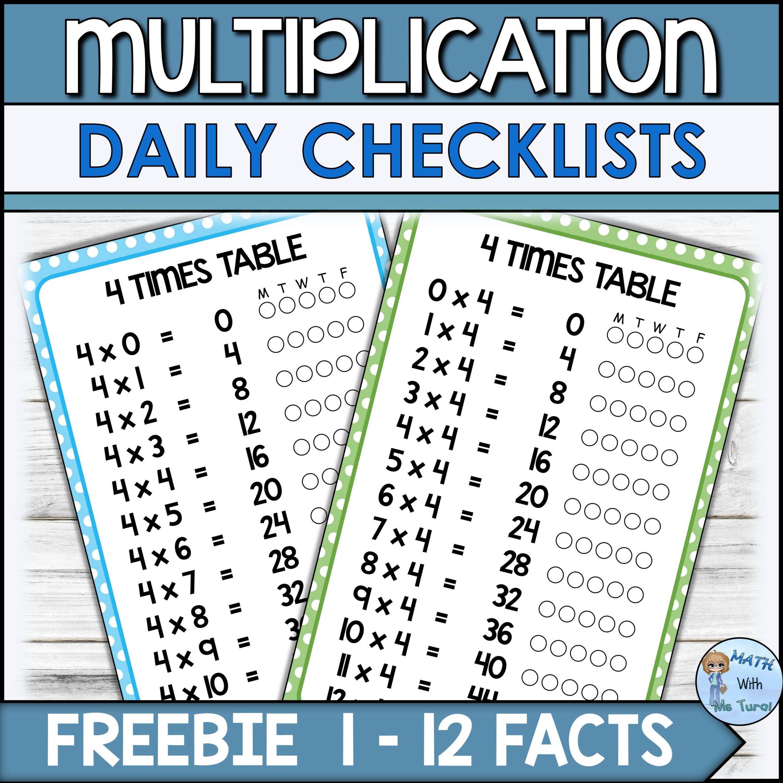 Free Multiplication Facts Daily Checklist 1-12 | Made By Teachers - Worksheets Library