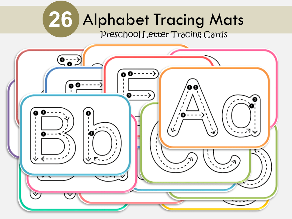 Free Printable Alphabet Tracing Cards for Preschoolers - Worksheets Library