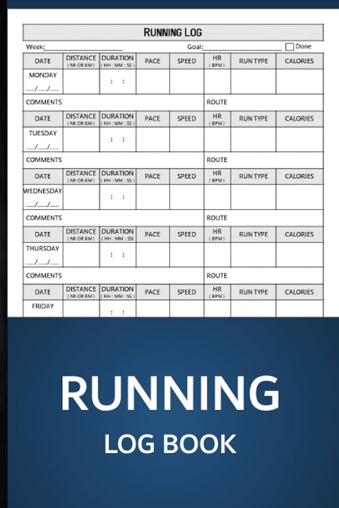 Running Log Book: Simple Runners Weekly and Daily Training Log ...