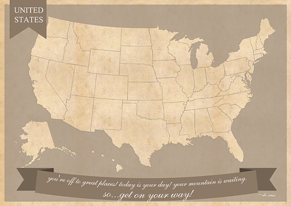 United States Travel Maps Printable USA Travel Map Instant ...