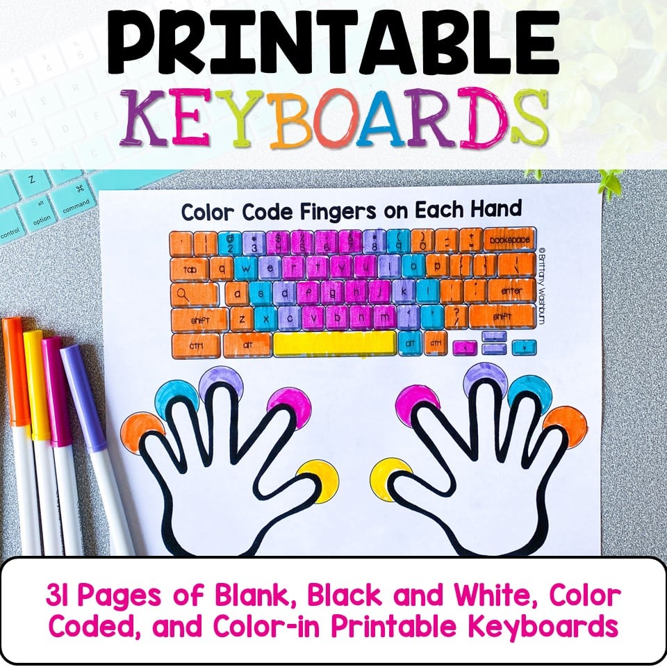 Free printable typing keyboard, Download Free printable typing keyboard png images, Free ...