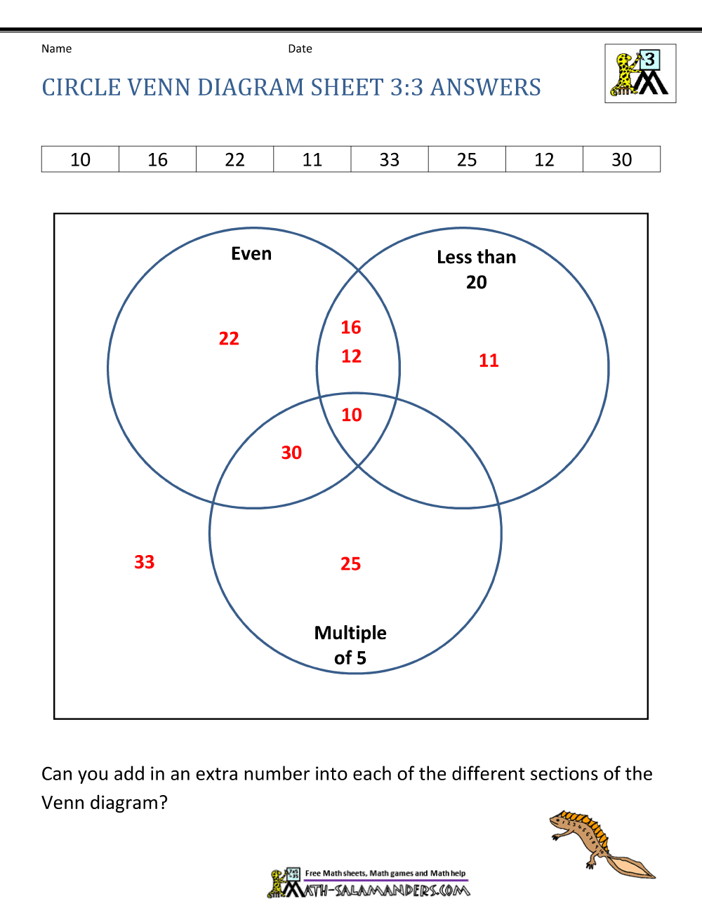 3 Circle Venn Diagram Worksheets - Worksheets Library