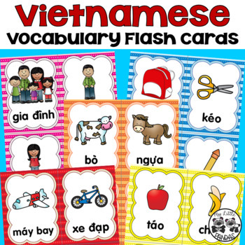 Vietnamese Vocabulary Flash Cards by My Little Pandas | TPT ...