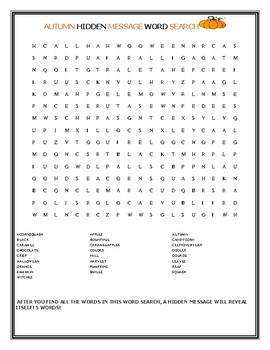AUTUMN HIDDEN MESSAGE WORD SEARCH - Worksheets Library