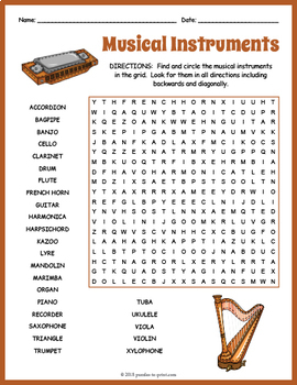 Musical word searches | TPT - Worksheets Library