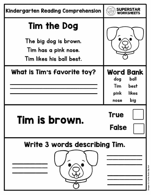 Kindergarten Reading Worksheets - Superstar Worksheets - Worksheets Library