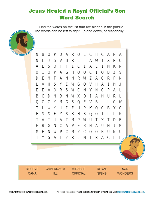 Free printable worksheets miracles jesus, Download Free printable ...