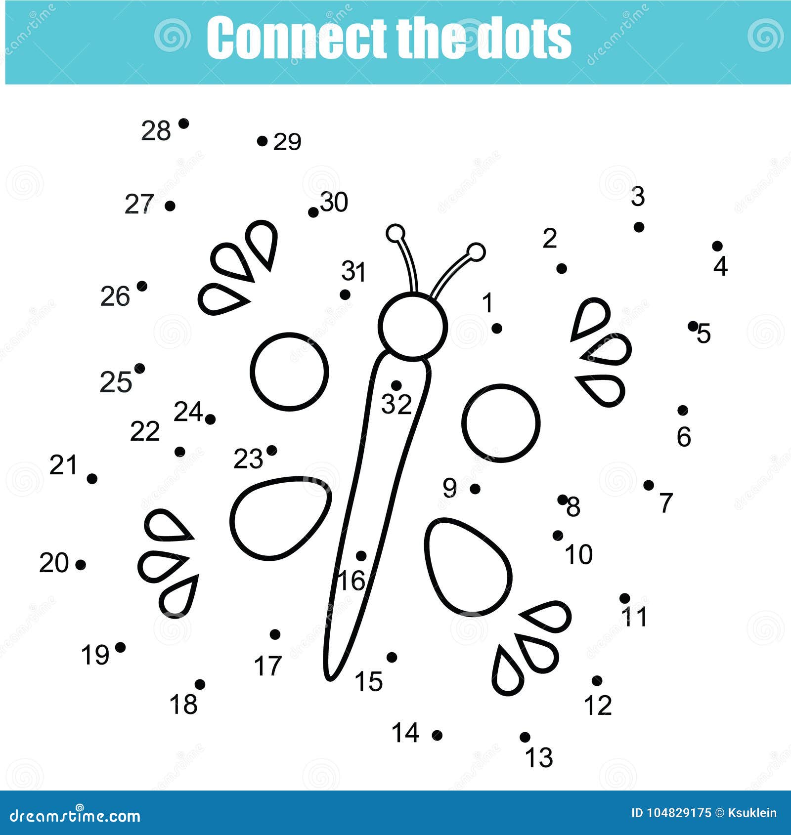 Connect the Dots by Numbers Children Educational Game. Printable ...