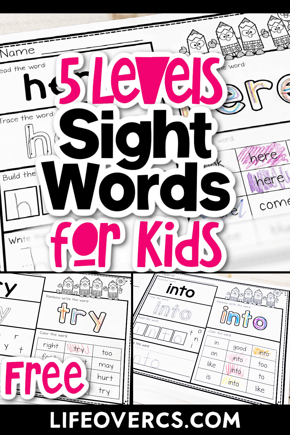 Free Print-and-Go Sight Word Worksheets: 5 Levels - Worksheets Library