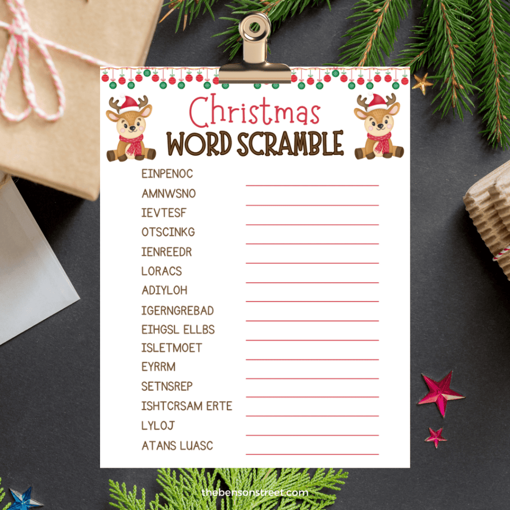 Christmas Word Scramble Printable: Free Holiday Kids Puzzles - The ...
