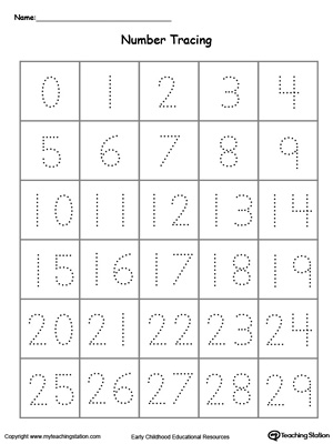 Preschool Writing Numbers Printable Worksheets | MyTeachingStation.com - Worksheets Library