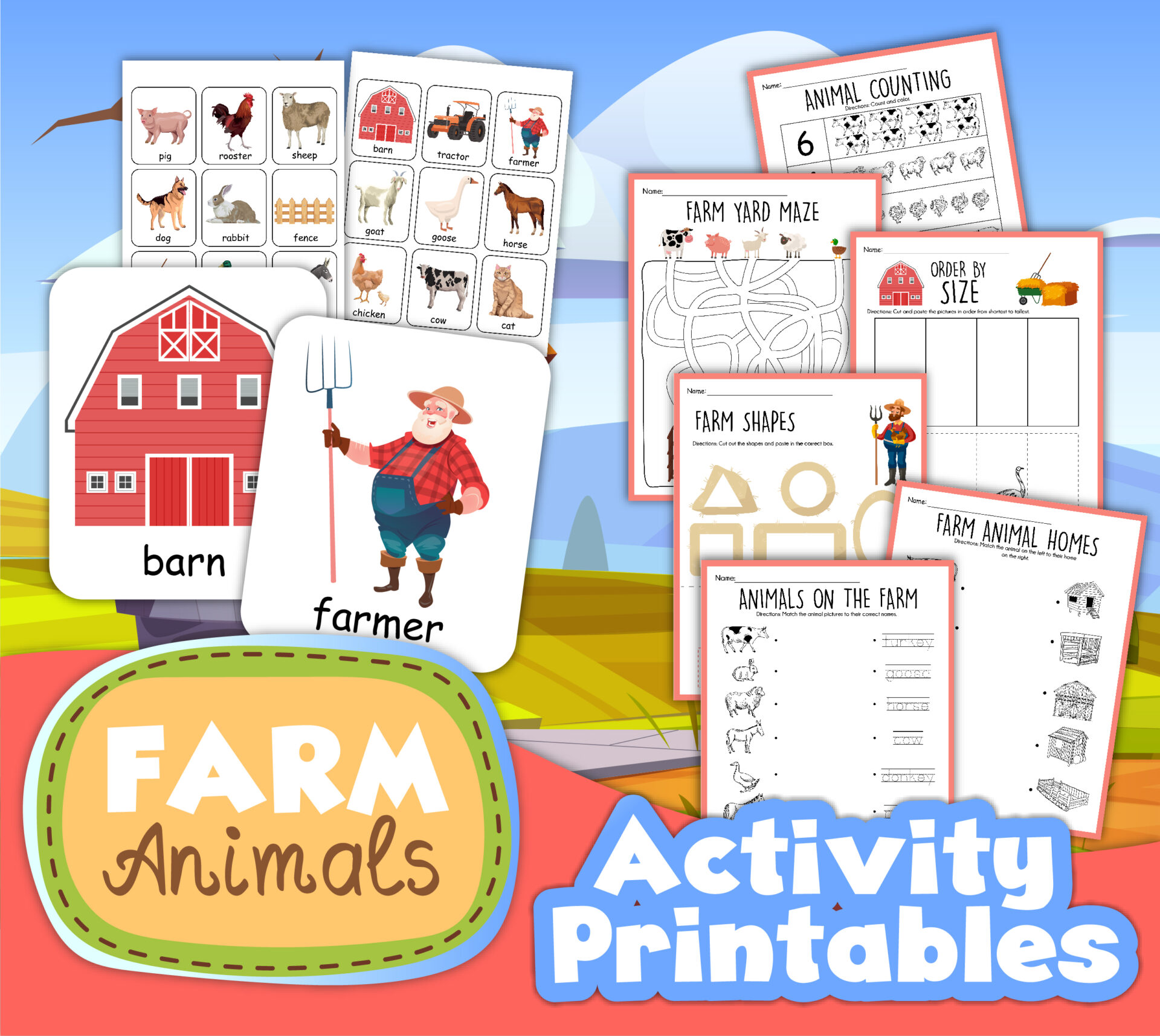 Free printables of farm animals, Download Free printables of farm ...