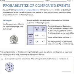 7th Grade Probability of Compound Event Educational Resources ...