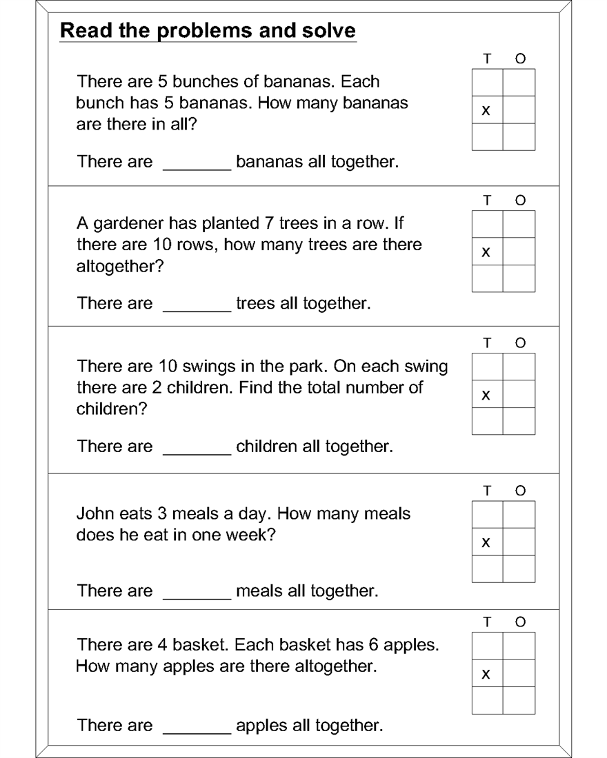 Word Problems: Multiplication Word Problems - Worksheets Library