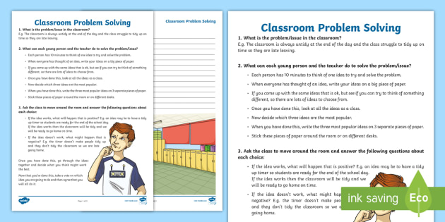 Classroom Problem Solving Worksheet (teacher made) - Twinkl ...