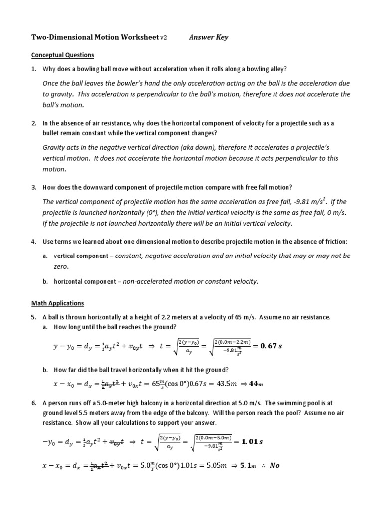 Free Projectile Motion Problems Worksheet Download Free Projectile Motion Problems Worksheet