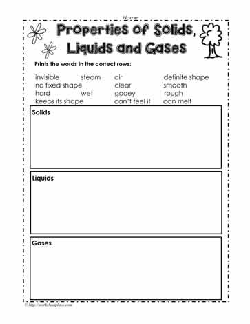 Properties of Matter Worksheets for Printable or Online Assessments ...