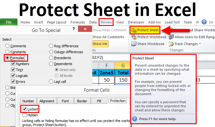 Protect Sheet In Excel How To Protect Lock Unprotect Cellssheet