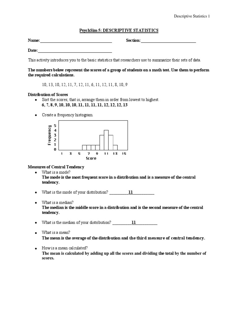 Statistics And Correlation Answer Key Pdf Correlation And Worksheets Library