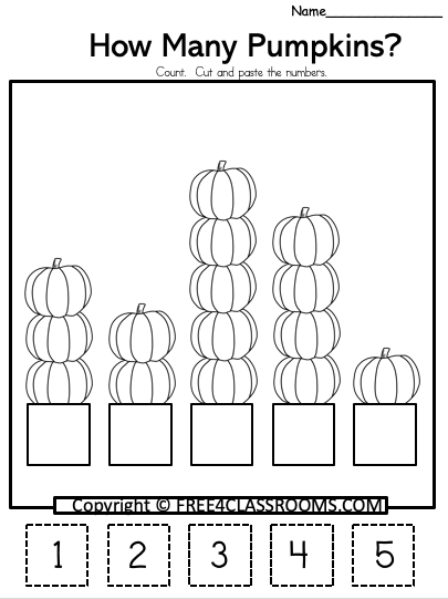 Free Kindergarten Math Worksheet - Pumpkins - Free Worksheets ...