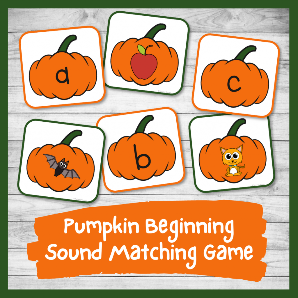 Beginning Sounds Pumpkin Matching -Printable Phonics Game ...