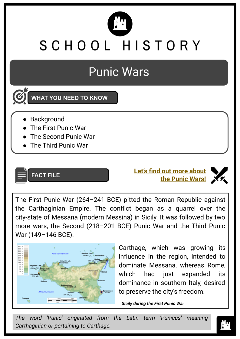 Punic Wars: The Expansion of the Roman Republic! Rome & Carthage! - Worksheets Library