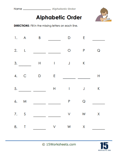 Alphabetic Order Worksheets - 15 Worksheets.com - Worksheets Library