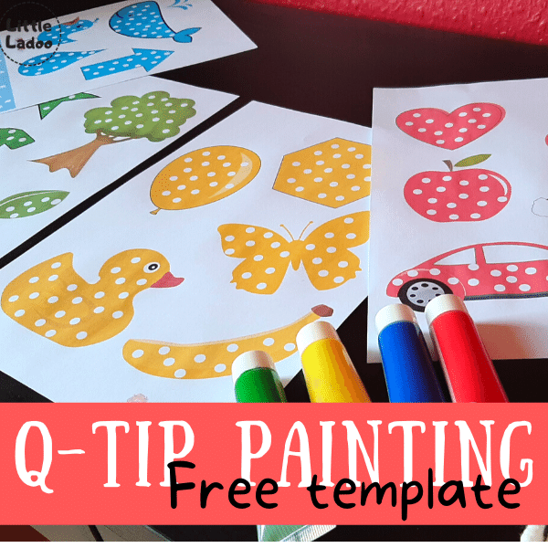 Q-Tip painting for Toddlers - 4 Free printable pages - Worksheets Library