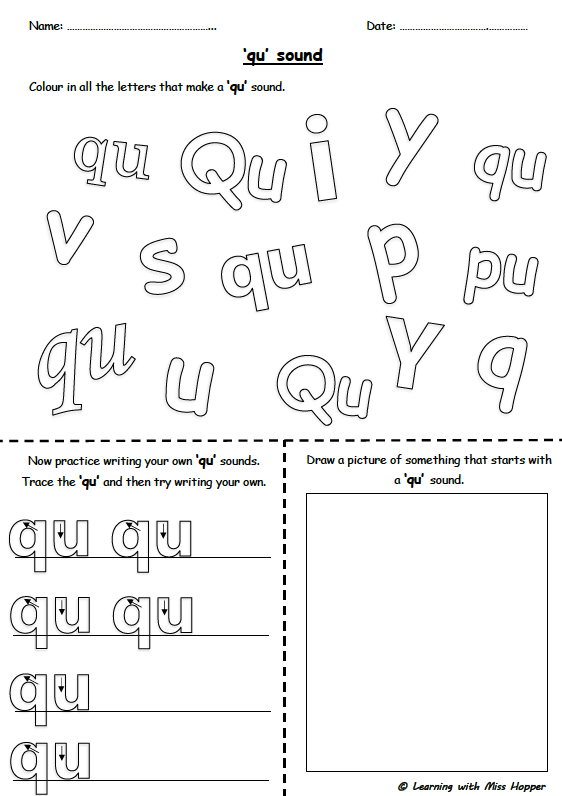 Sound qu activity | Live Worksheets - Worksheets Library