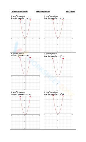 Using Transformations To Graph Quadratic Functions Worksheet - Worksheets Library