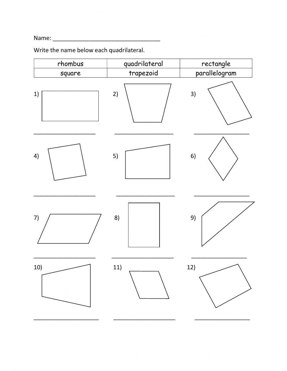 Identifying Quadrilateral Worksheet Live Worksheets Worksheets Library Identifying Quadrilateral Worksheet Live Worksheets Worksheets Library