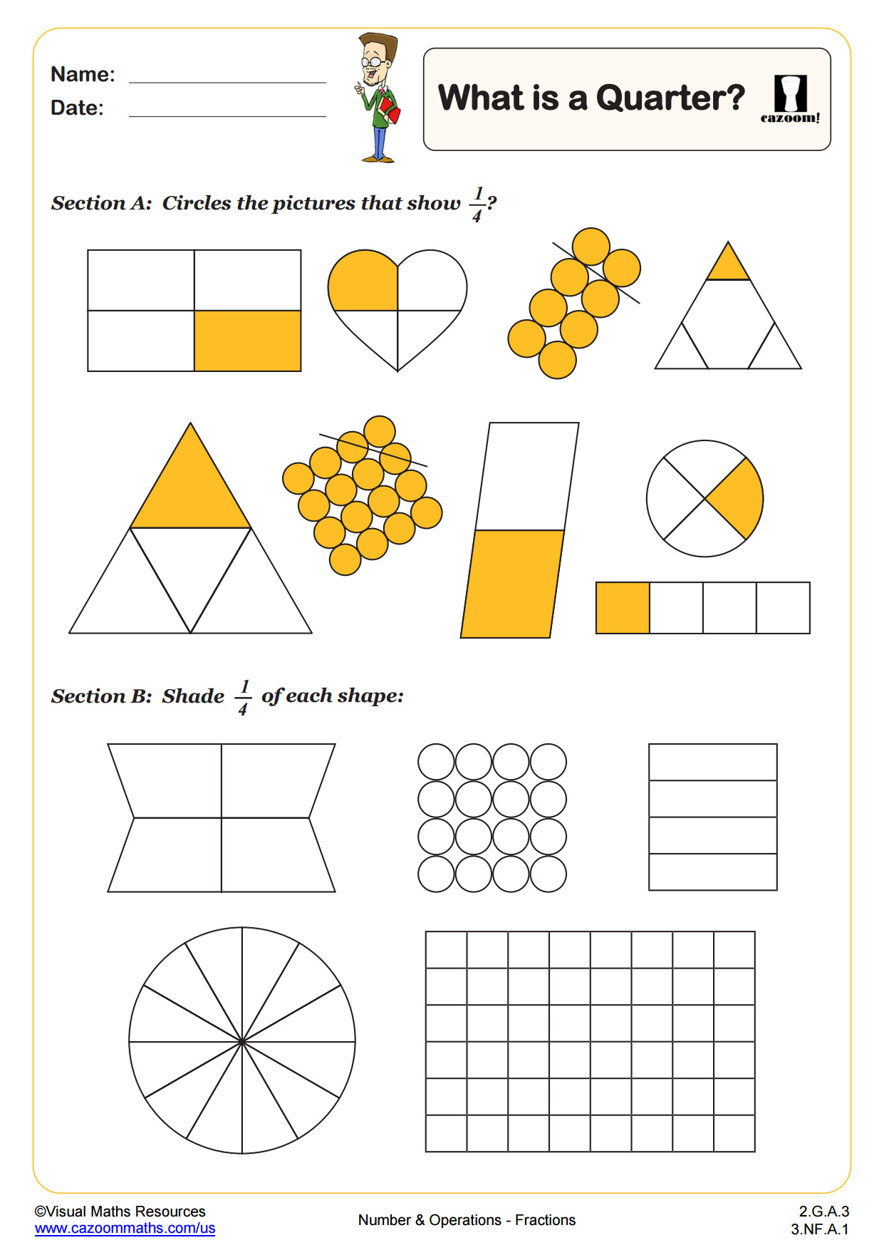 What Is A Quarter PDF Printable Number And Operations Worksheets What Is A Quarter PDF Printable Number And Operations Worksheets
