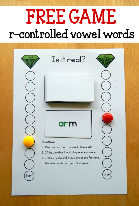 R-controlled vowel words game - The Measured Mom - Worksheets Library