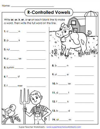 Spelling words: r-controlled vowels | K5 Learning - Worksheets Library