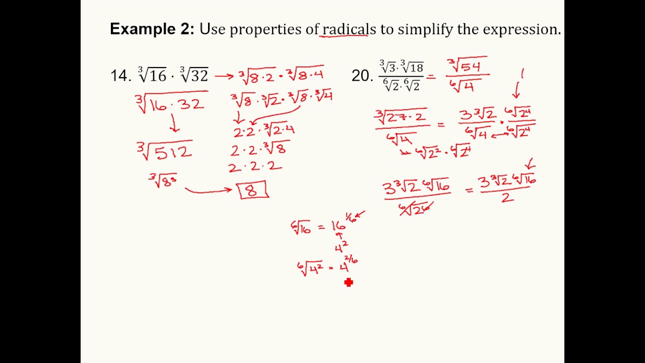 Algebra 2: Section 5.2 - Properties of Rational Exponents and Radicals ...