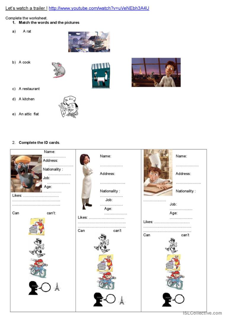 Ratatouille Movie Worsheet 1 4 Key 4 Pages 00 00 30 00 Ratatouille Movie Worsheet 1 4 Key 4 Pages 00 00 30 00