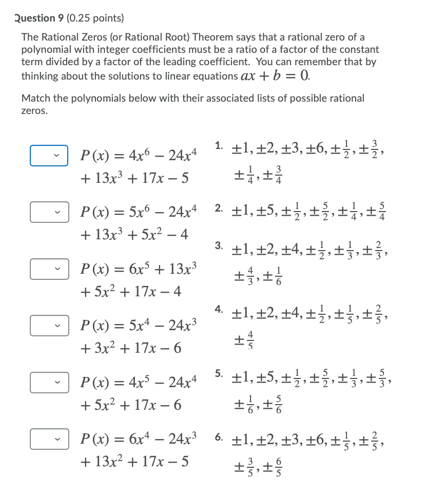 Solved Question 9 025 Points The Rational Zeros Or Worksheets Library
