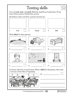 Testing skills: read, write, and draw | 1st grade Reading ...