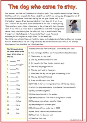 Reading Comprehension ESL Worksheets - Worksheets Library